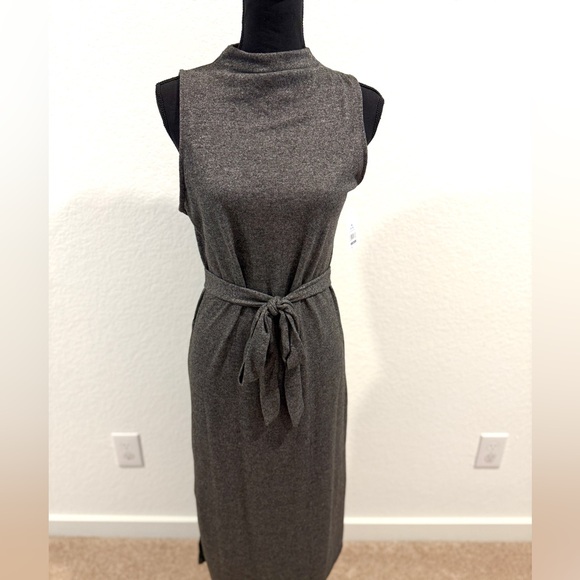 Dresses | Soft Gray Tank Dress With Tie New With Tag | Poshmark